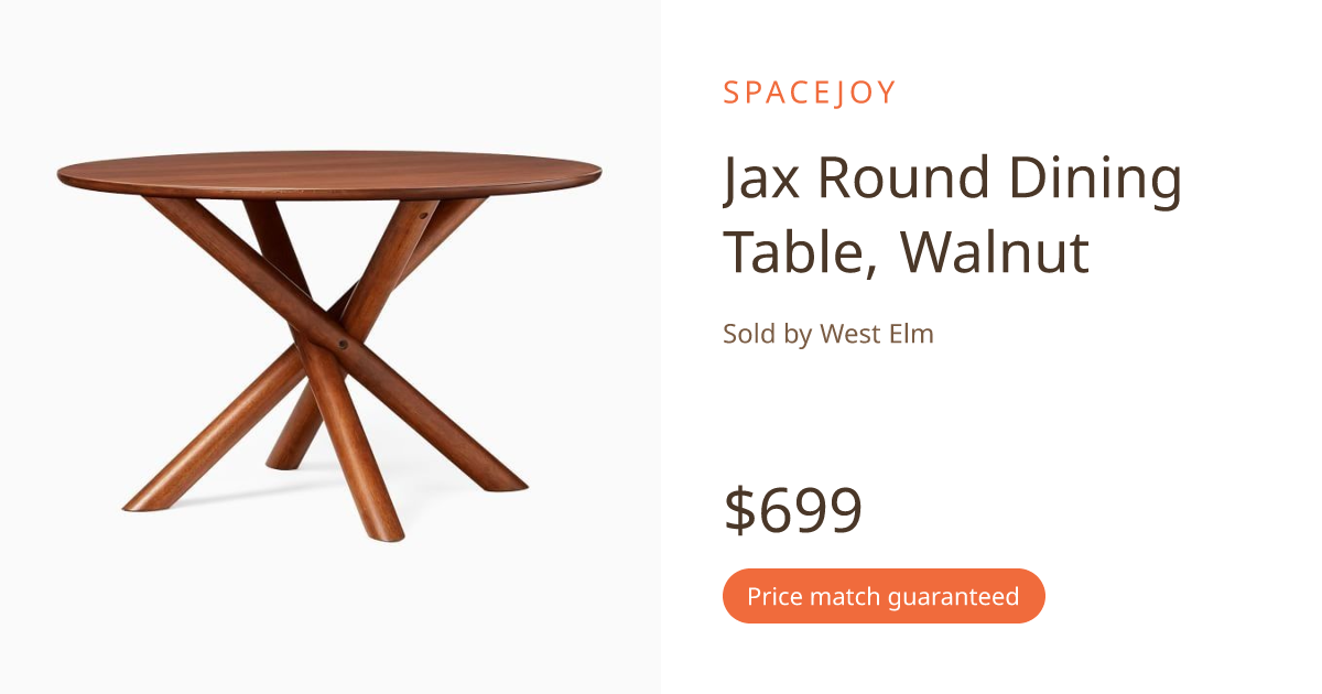 Jax Round Dining Table, Walnut | Spacejoy