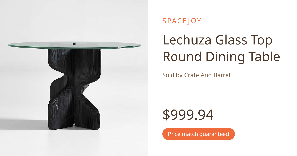 Lechuza Glass Top Round Dining Table | Spacejoy